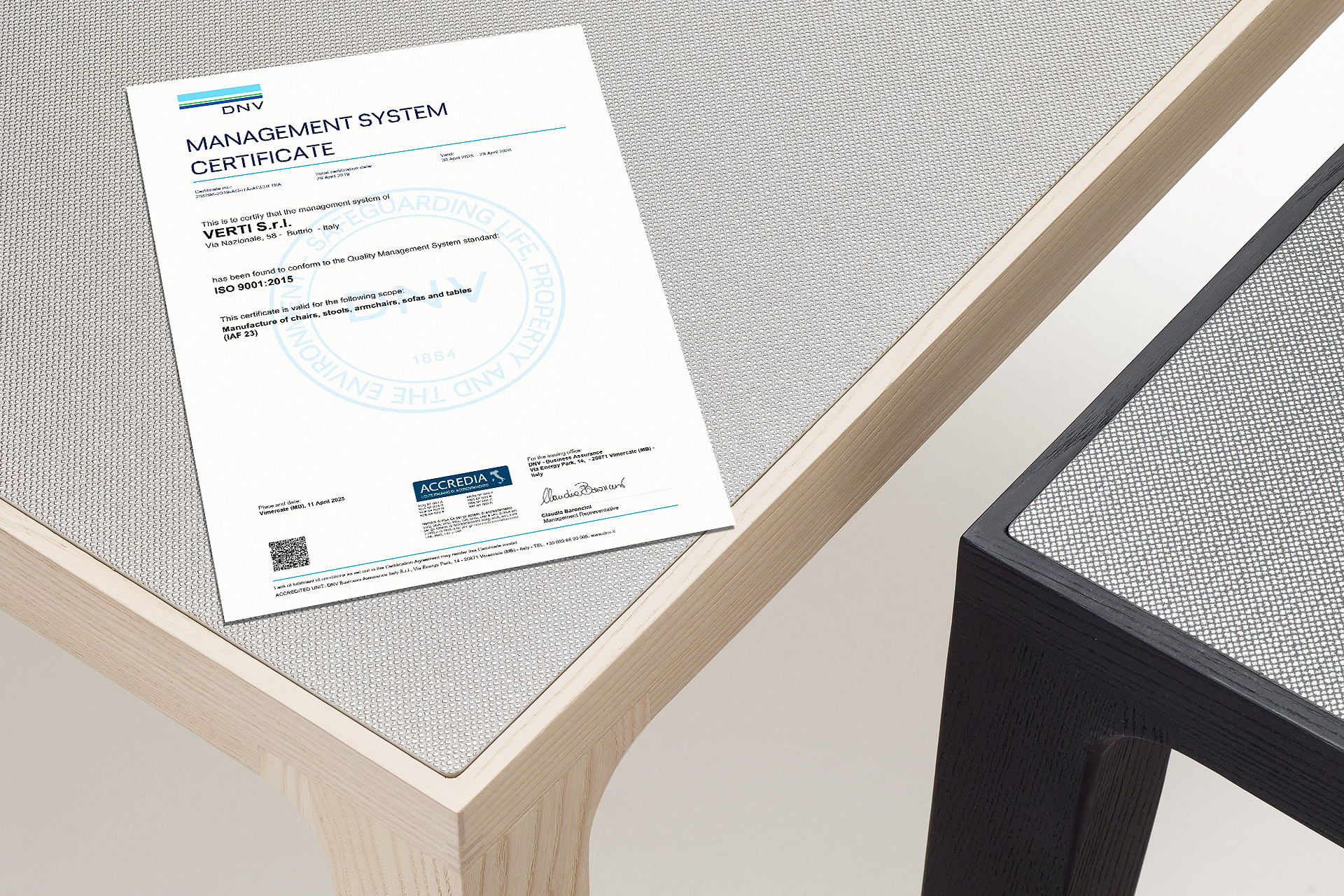 Certificate ISO 9001:2015 | Verti